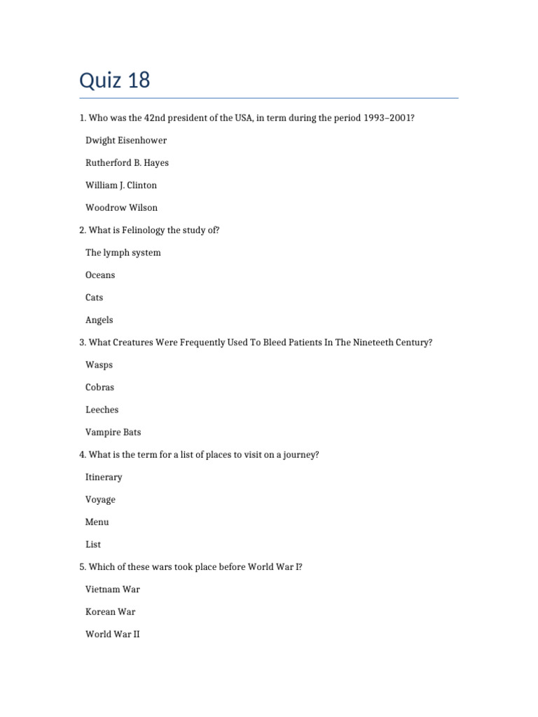 Quiz 18 | PDF
