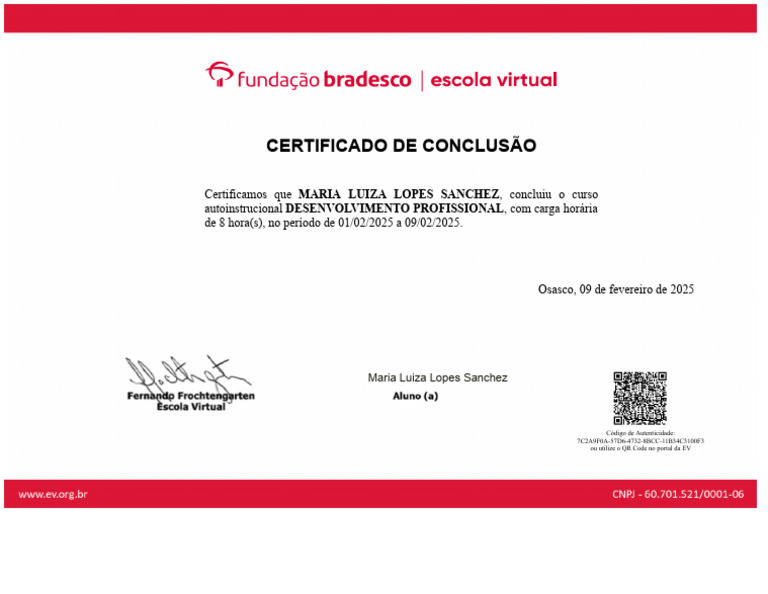 Certificado Desenvolvimento Profissional | PDF
