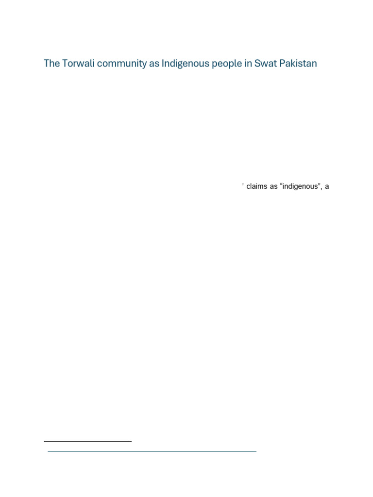 The Torwali Community as Indigenous People in Swat Pakistan | PDF ...