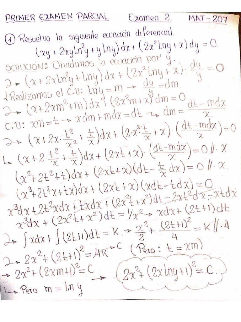 Solucion Al Primer Ejercicio Del 2do Examen SIMULACRO | PDF