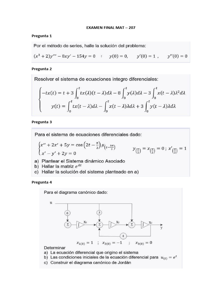 Examen Final Invierno 2021 Mat-207 | PDF