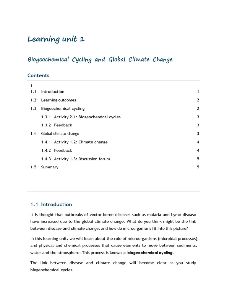 Biogeochemical Cycles & Climate Change | PDF | Redox | Greenhouse Gas