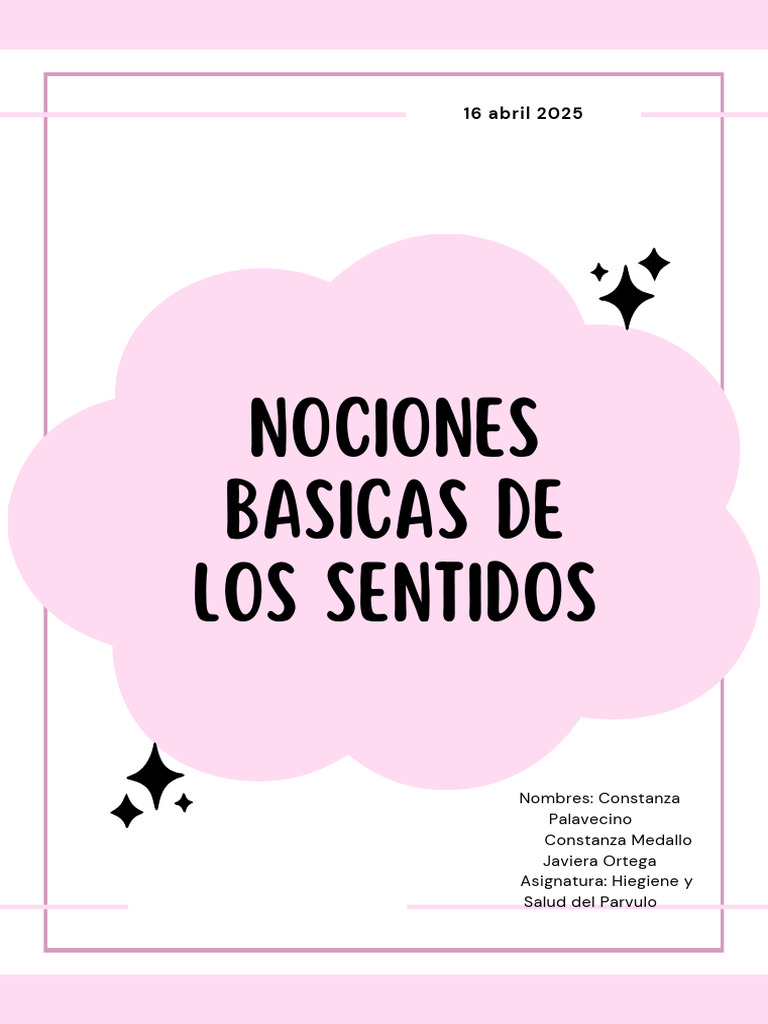 Documento A4 Portada Proyecto Creativo Infantil Sencillo Rosa y Blanco ...