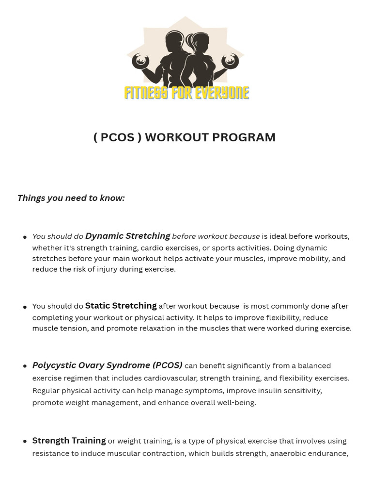 8) (PCOS) Workout Program | PDF | Strength Training | High Intensity ...
