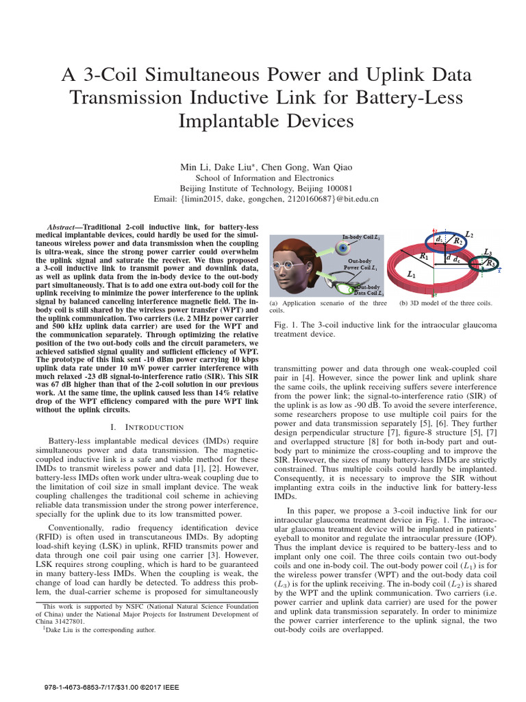 3-Coil Inductive Link for IMDs | PDF | Inductor | Signal To Noise Ratio