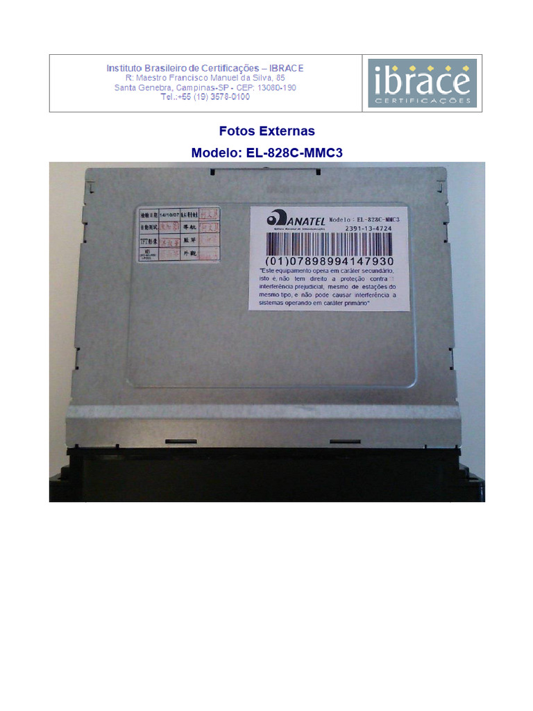 Fotos Externas Modelo: EL-828C-MMC3 | PDF