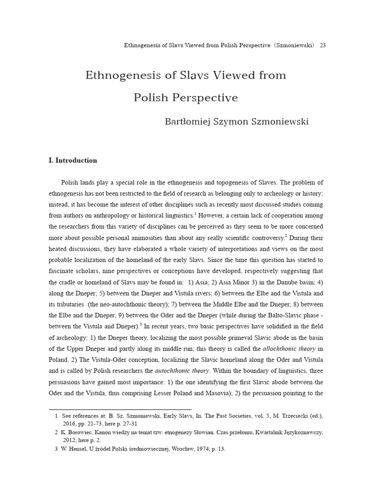 Ethnogenesis of Slavs Viewed From Polish Perspective: Bart Omiej Szymon Szmoniewski | PDF | Slavs