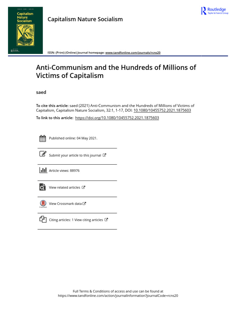 Anti-Communism and The Hundreds of Millions of Victims of Capitalism ...
