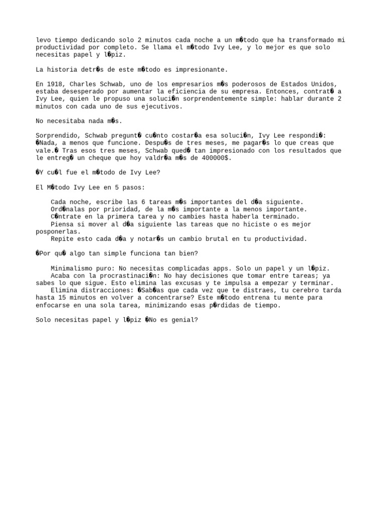 METODO Ivy Lee | PDF