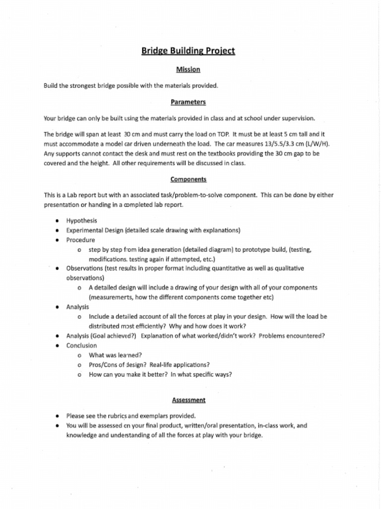 Bridge_Project_outline_and_rubric | PDF