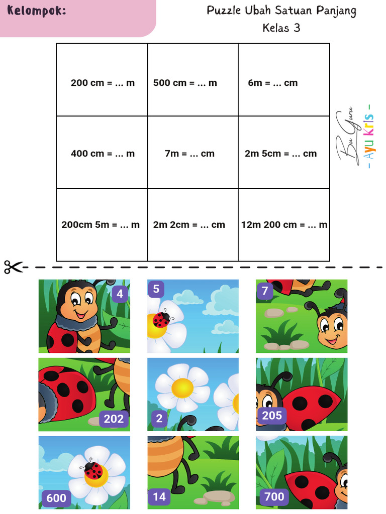 Unit Conversion Length Puzzle for Grade 3 | PDF