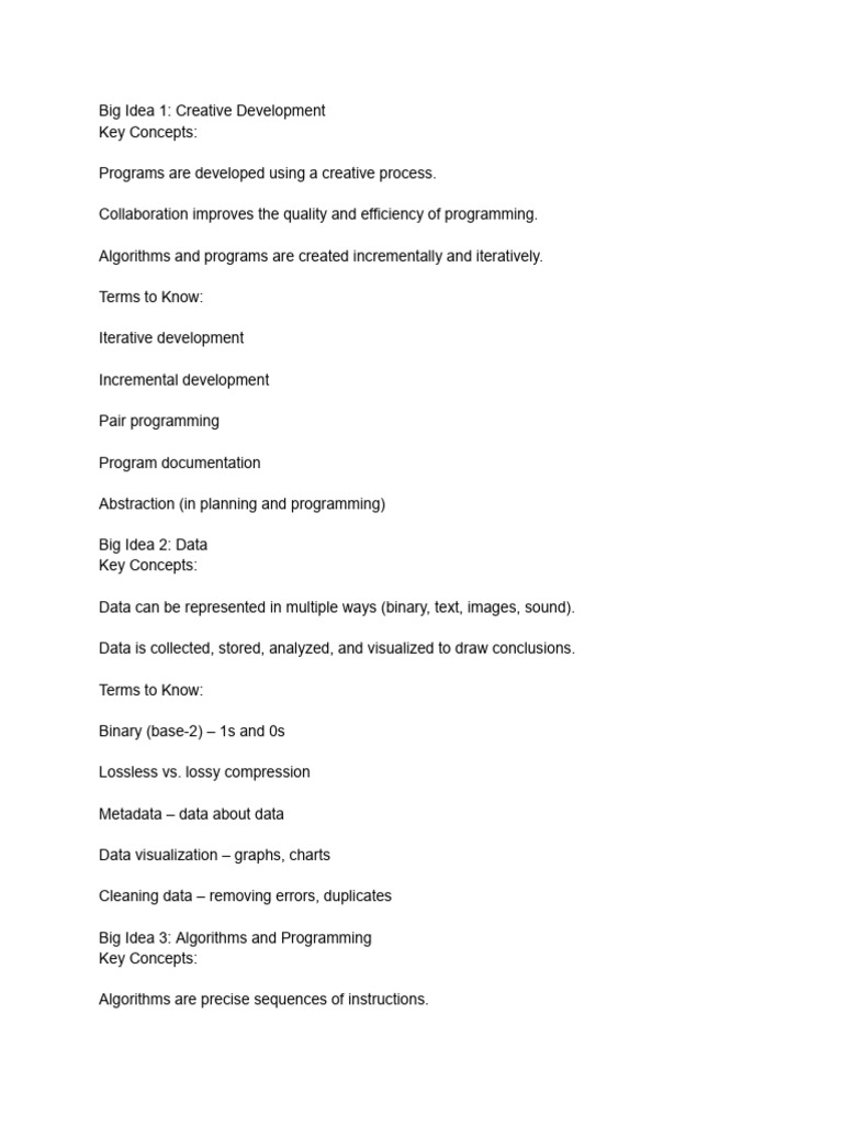 Ap CSP Study Guide | PDF | Computer Programming | Control Flow