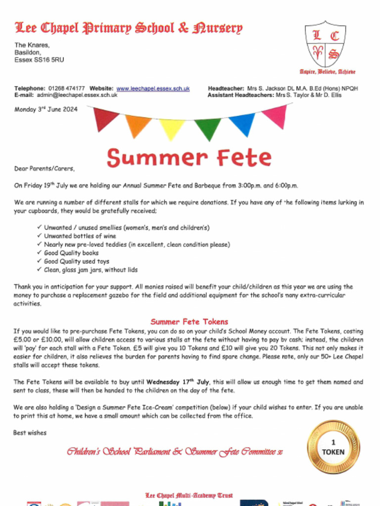 Summer Fete Letter - July 2024 | PDF