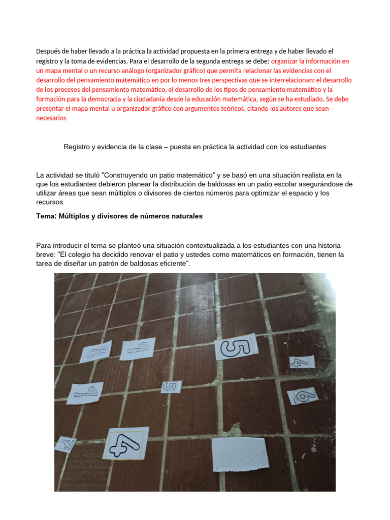 Registro y evidencia de la clase – puesta en práctica la actividad con ...