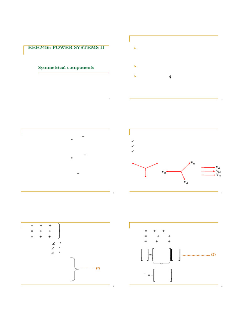 Symmetrical Components | PDF | Electrical Impedance | Power (Physics)