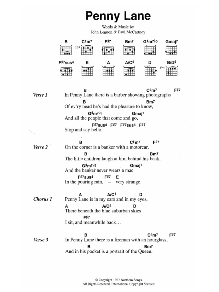Penny Lane Chords | PDF