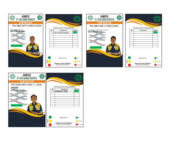 Driver and Equipment Certifications 2025 | PDF