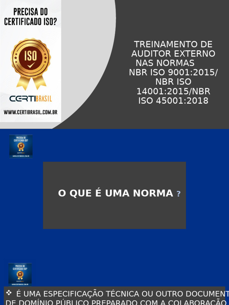 Treinamento em Normas ISO 9001, 14001 e 45001 | PDF | Gestão de ...