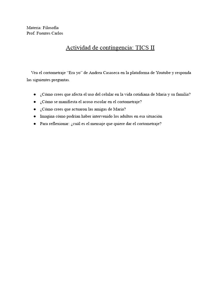 Actividad de Contingencia - TICS II | PDF