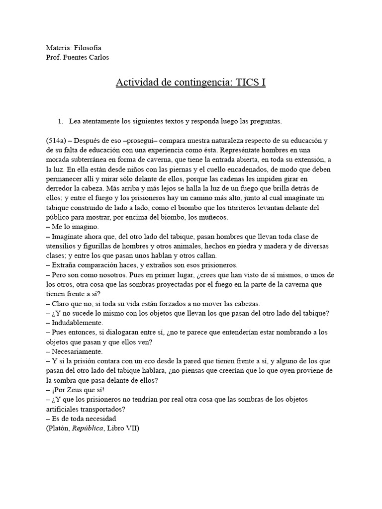 Actividad de Contingencia - TICS I | PDF