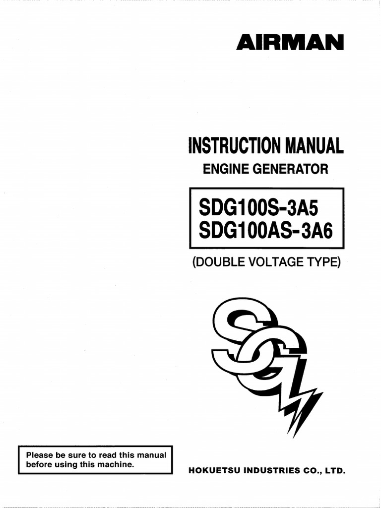 Airman-Genset-Sdg100s 3a5 100as 3a6 E8 Instruction-Manual | PDF