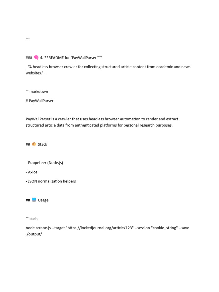 Pay Wall Parser | PDF