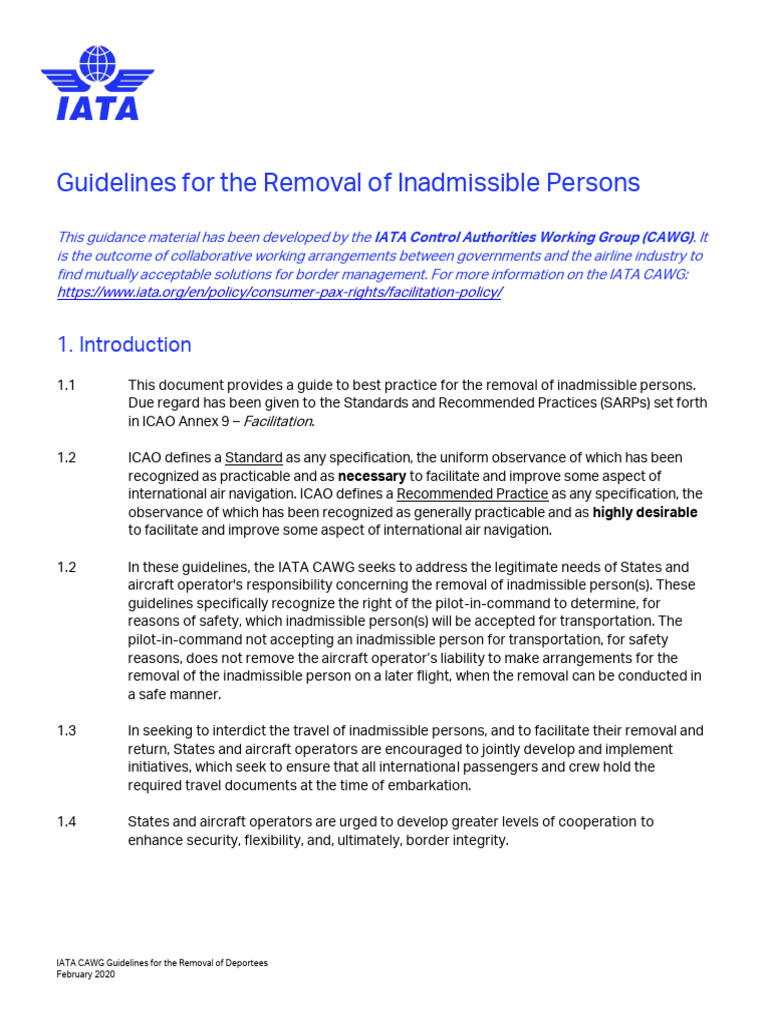 Iata Cawg Guidelines For The Removal of Inads - Final - Feb 2020 | PDF ...
