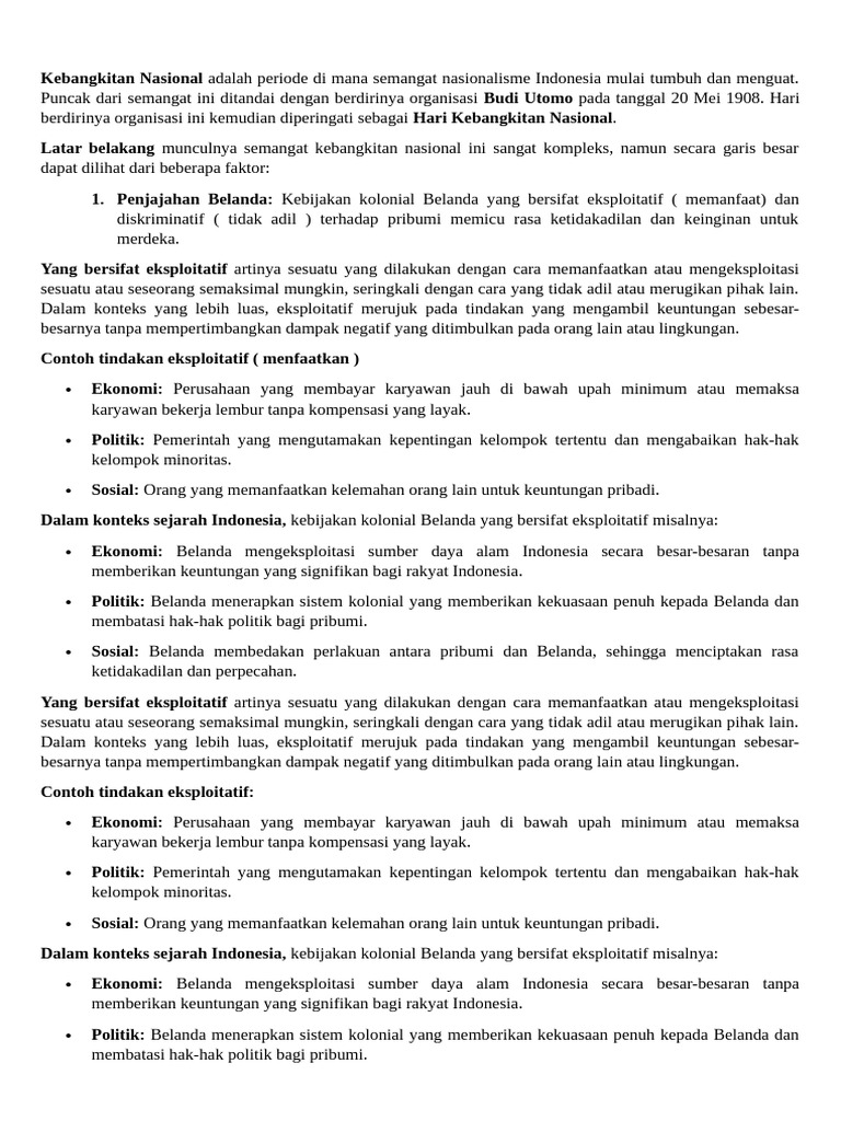 Bab 4 Ringkas Kebangkitan Nasional | PDF