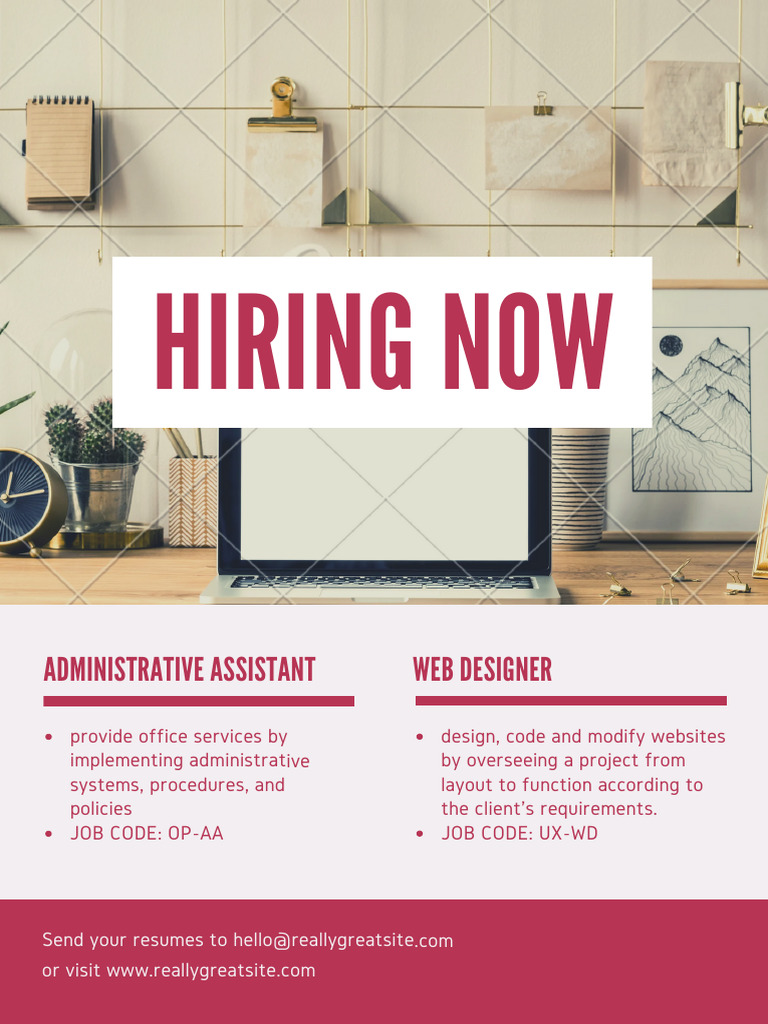 Maroon Office Hiring Job Vacancy Announcement | PDF