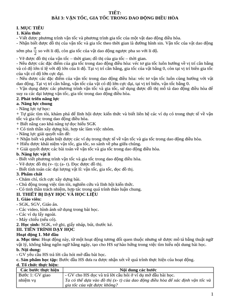 Bai 3. Van Toc Gia Toc Trong Dao Dong Dieu Hoa | PDF