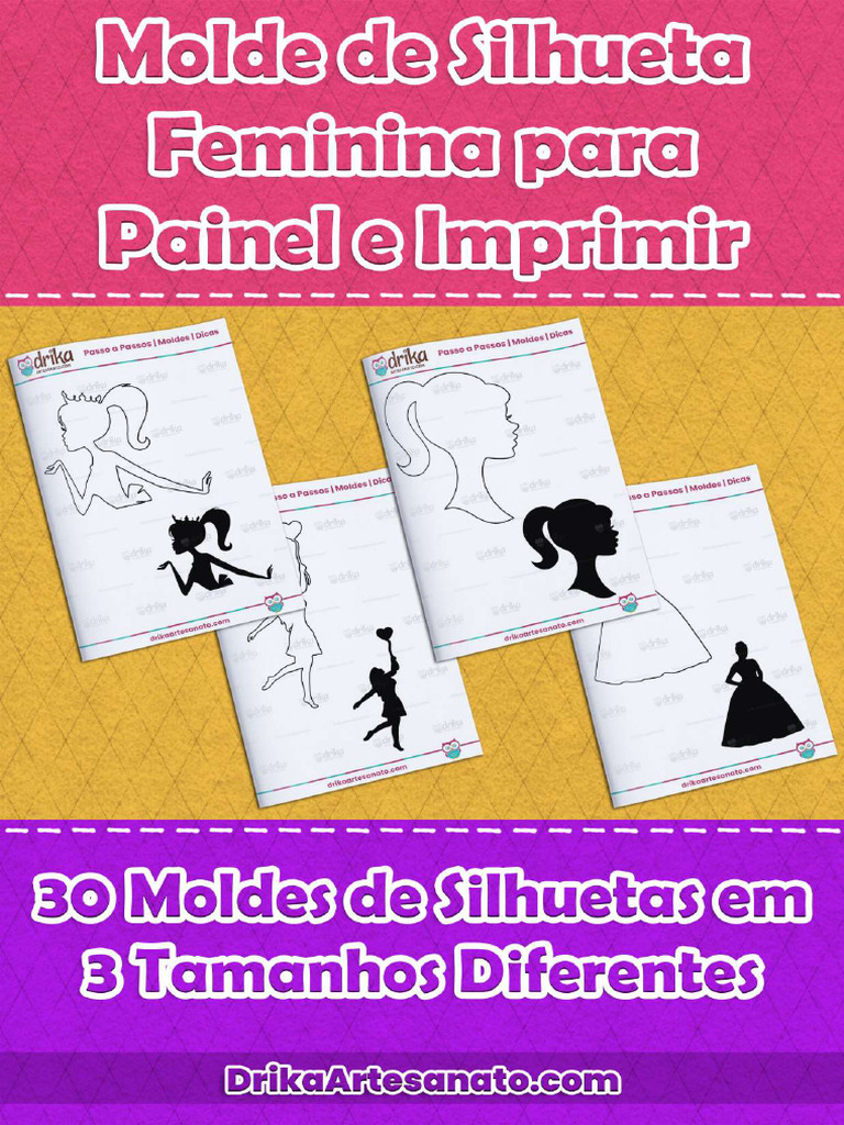 Molde de Silhueta Feminina para Painel e Imprimir | PDF