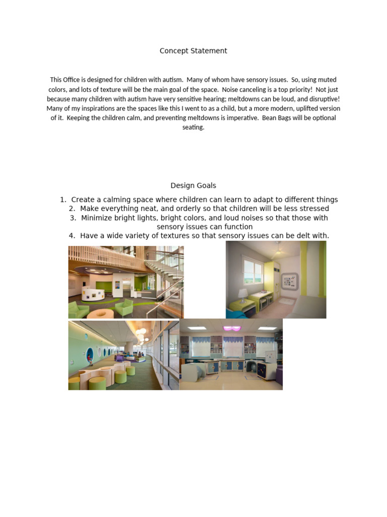 Calming Office Design for Autistic Children | PDF