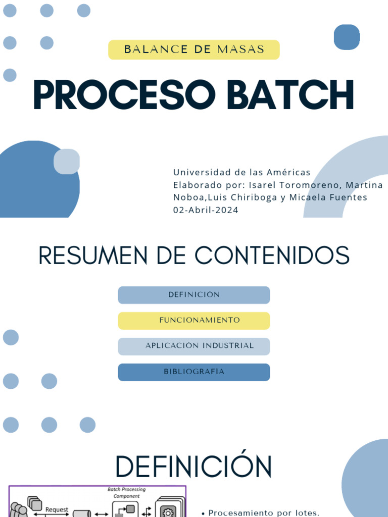 Definición y Funcionamiento del Proceso Batch | PDF
