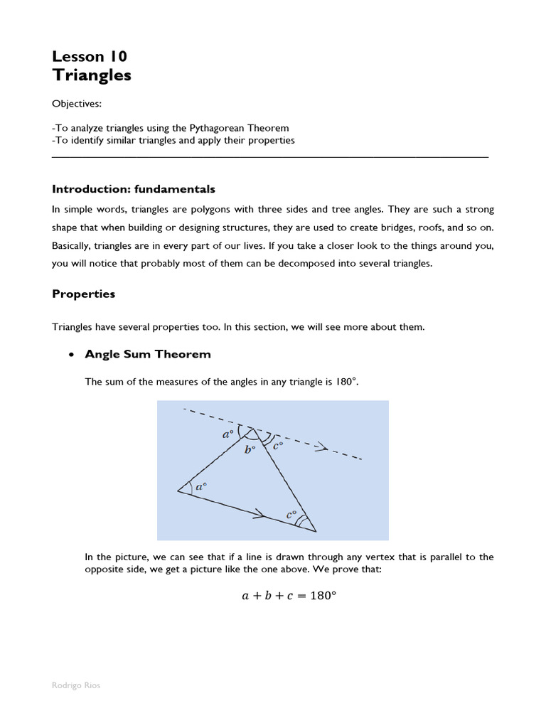 Lesson 11 - Triangles (GAT 2) | PDF | Triangle | Classical Geometry