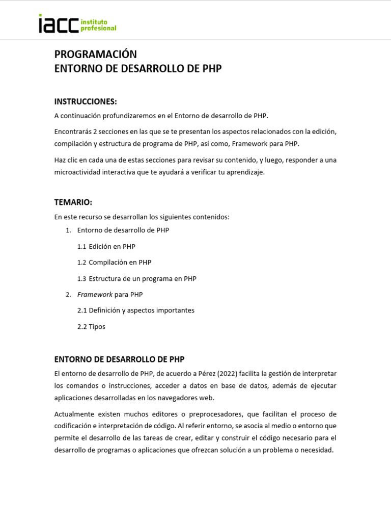 S1 Entorno de Desarollo de PHP Progr1303 | PDF | Modelo – Vista – Controlador | Php