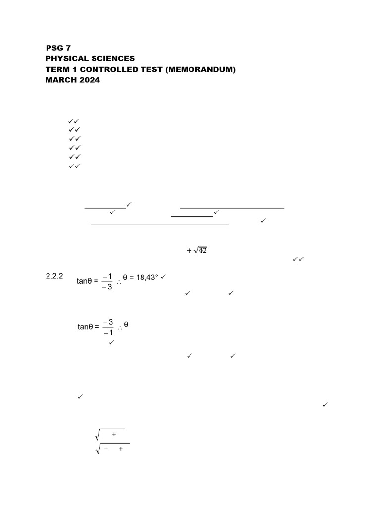 Physical Sciences - Grade 11 - March 2024 - Controlled Test ...