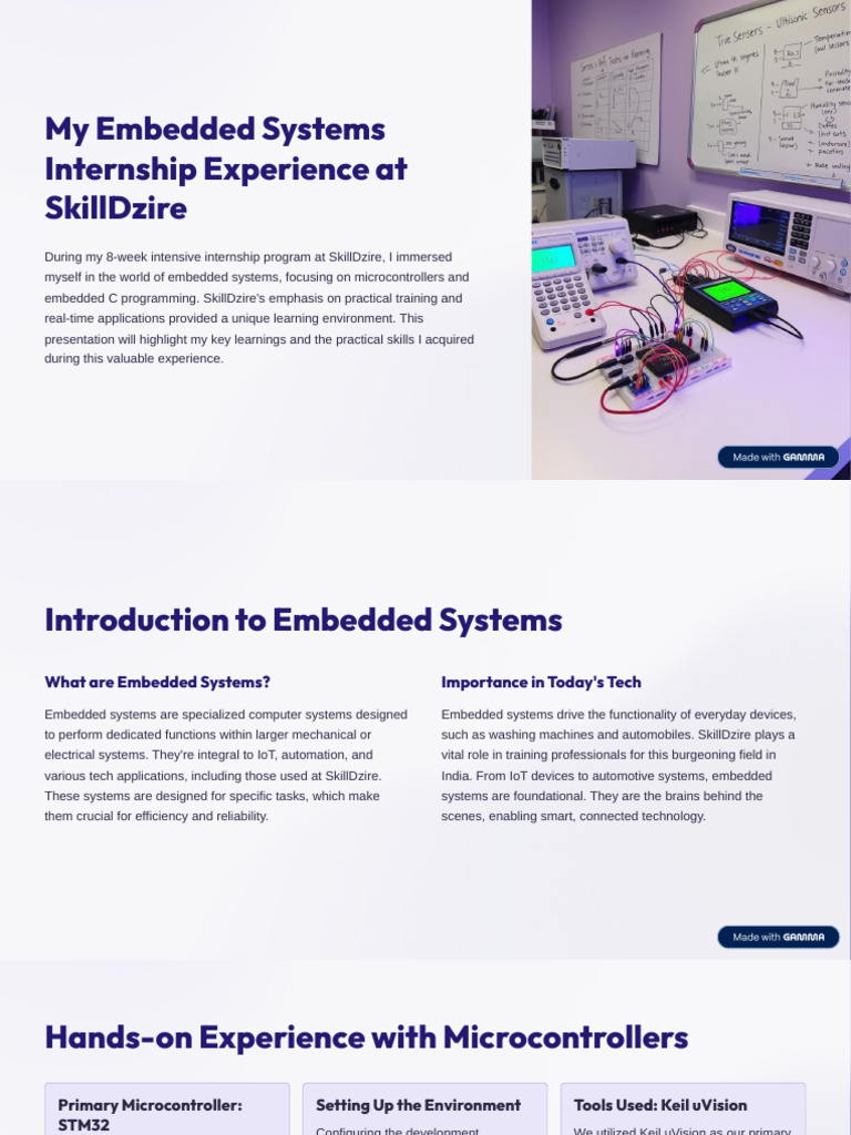 My Embedded Systems Internship Experience at SkillDzire | PDF | Embedded System | Automation