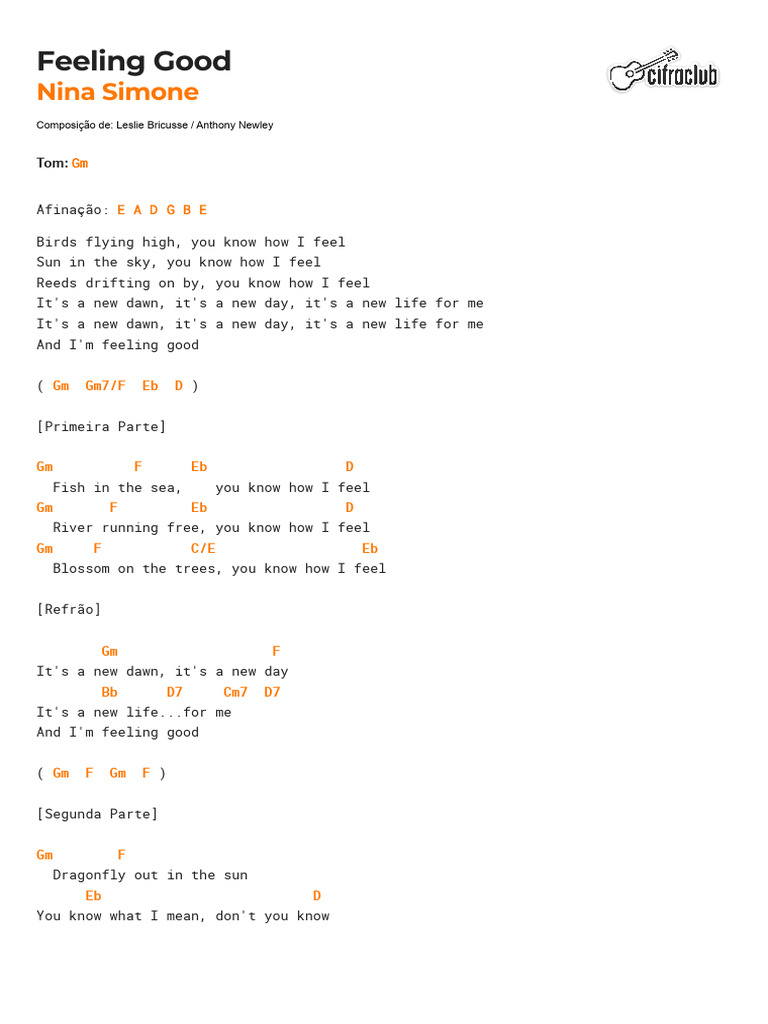 Cifra Club - Nina Simone - Feeling Good | PDF | Singles (Music) | Music