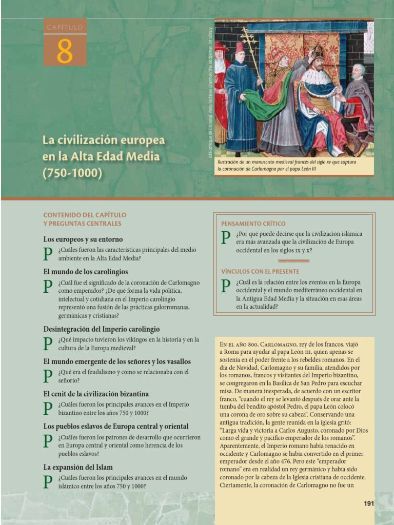 Capitulo 8 - La Civilización Europea | PDF | Carlomagno | Edades medias
