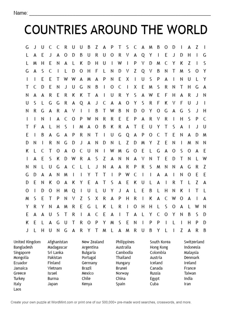 COUNTRIES AROUND THE WORLD 639ec 6162f856 | PDF | Games Of Mental Skill ...