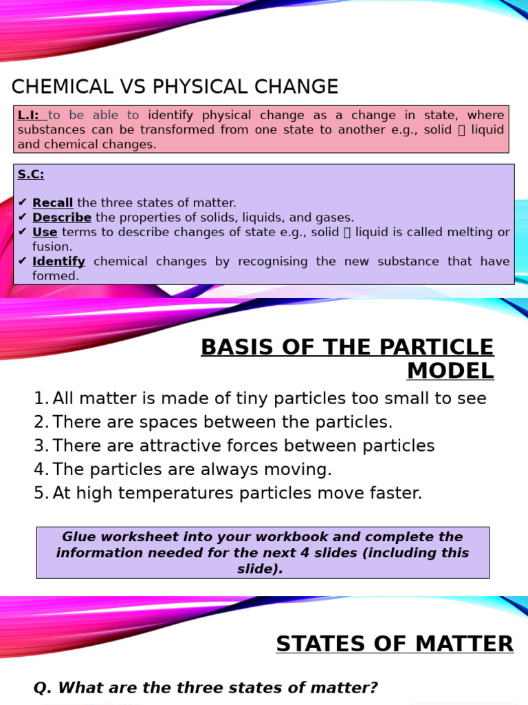 Lesson 9 - Chemical and Physical Changes | PDF | Liquids | Gases