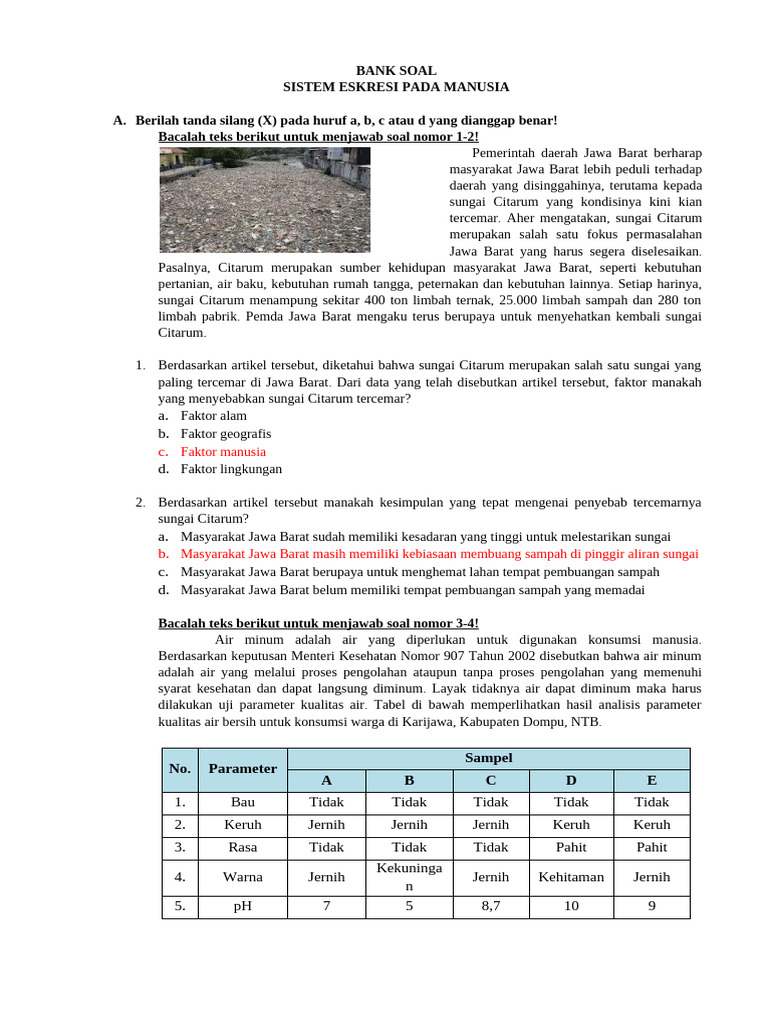 Bank Soal IPA - Pencemaran Lingkungan | PDF