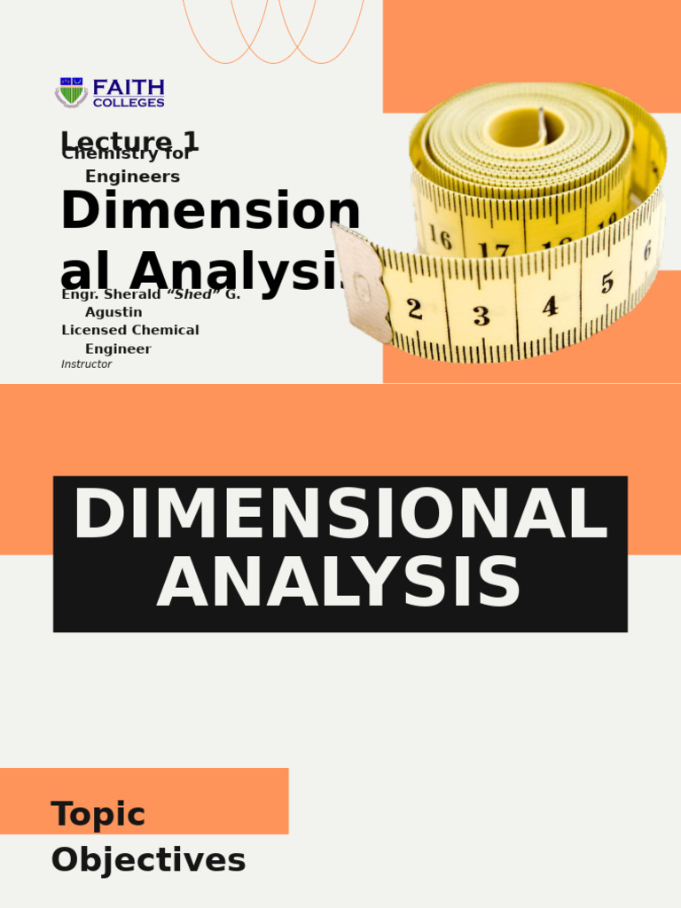 CHE-C4E Lecture 1 - Dimensional Analysis (1A) | PDF | Quantity | Physical Quantities