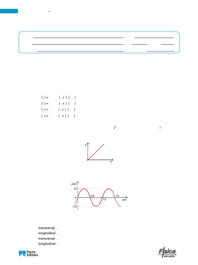 Fa11 Aval Ondas Eletrom Ficha 1 | PDF | Ondas | Comprimento de onda