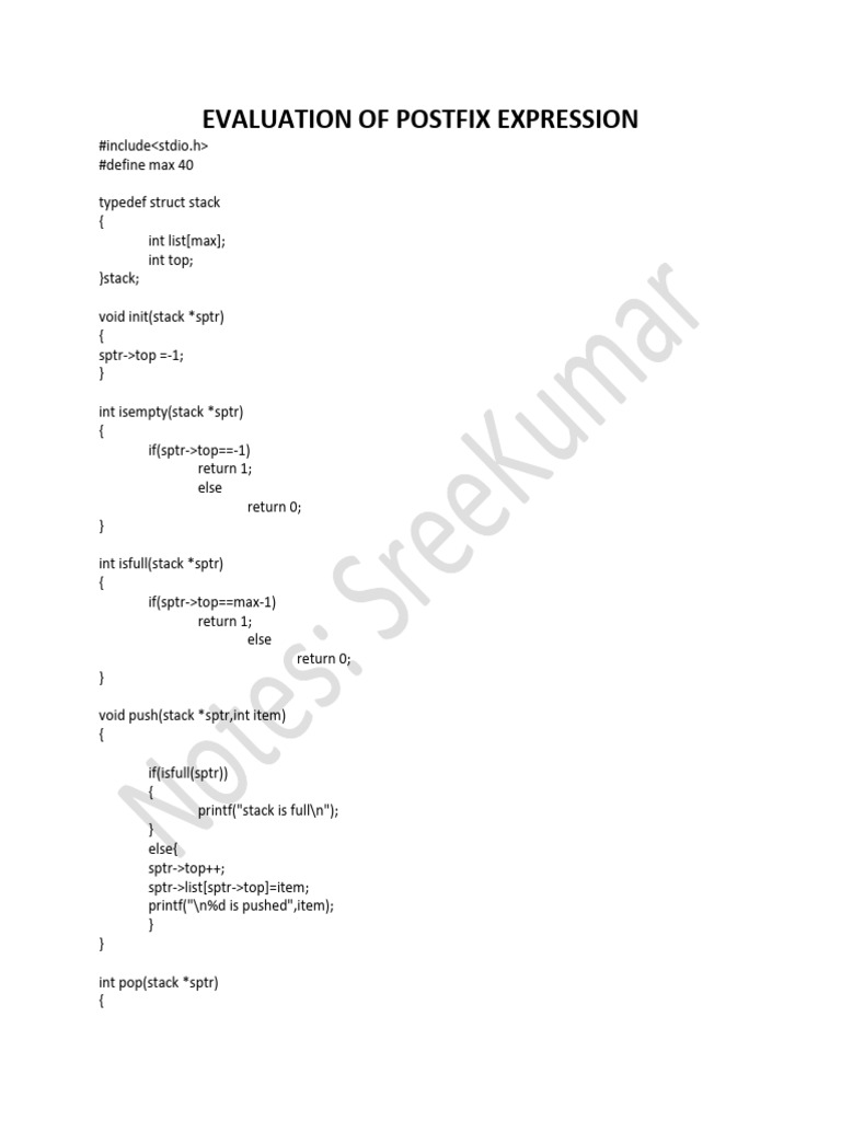 Evaluation of Postfix Expression | PDF | Computer Programming | C++