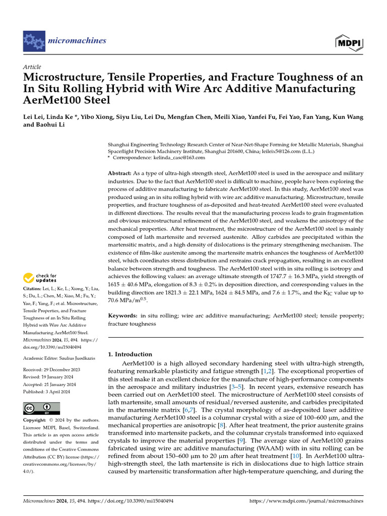 Microstructure Tensile Properties And Fracture Toughness Of An In Situ Rolling Hybrid With Wire