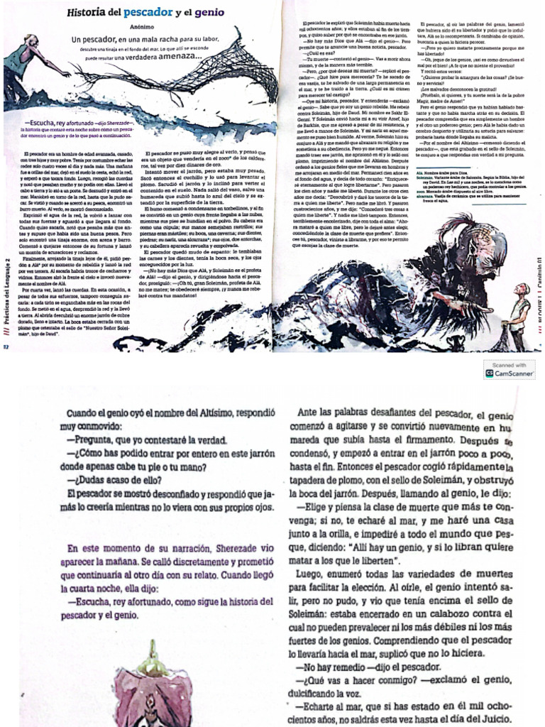 El Pescador y El Genio Cuento Maravilloso | PDF