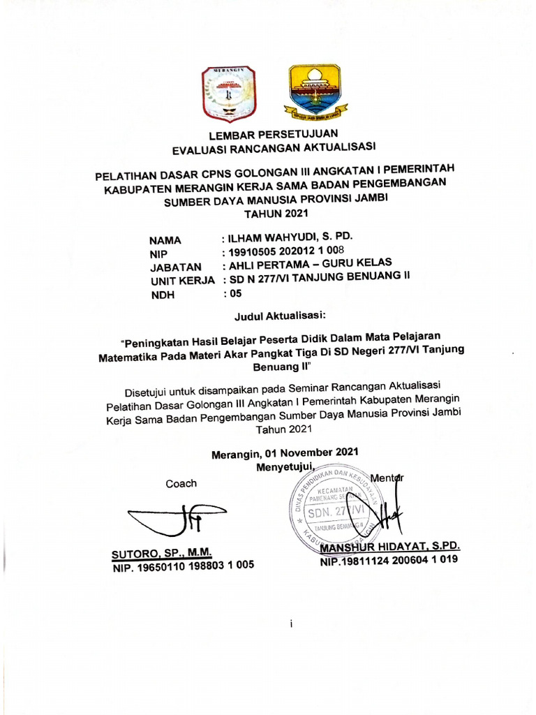 Dokumen pengesahan 1 | PDF