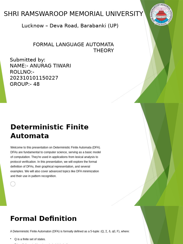 Deterministic Finite Automata | PDF | Automata Theory | Formal Methods
