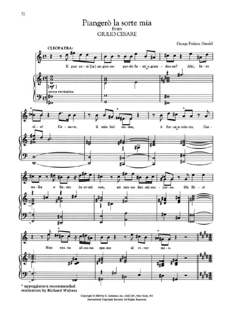 Piangerò la sorte mia (Giulio Cesare) 4 | PDF